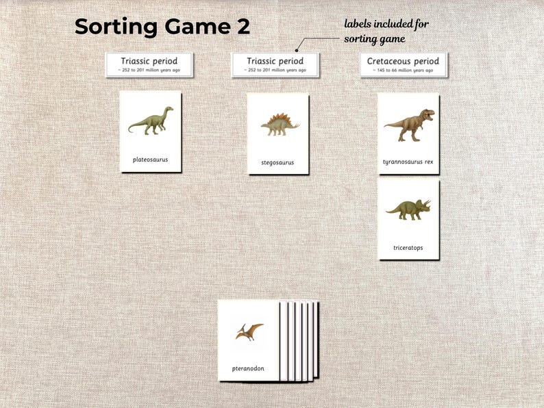 Dinosaurs Montessori 3 Part Card With Fact Cards for Reading and ...