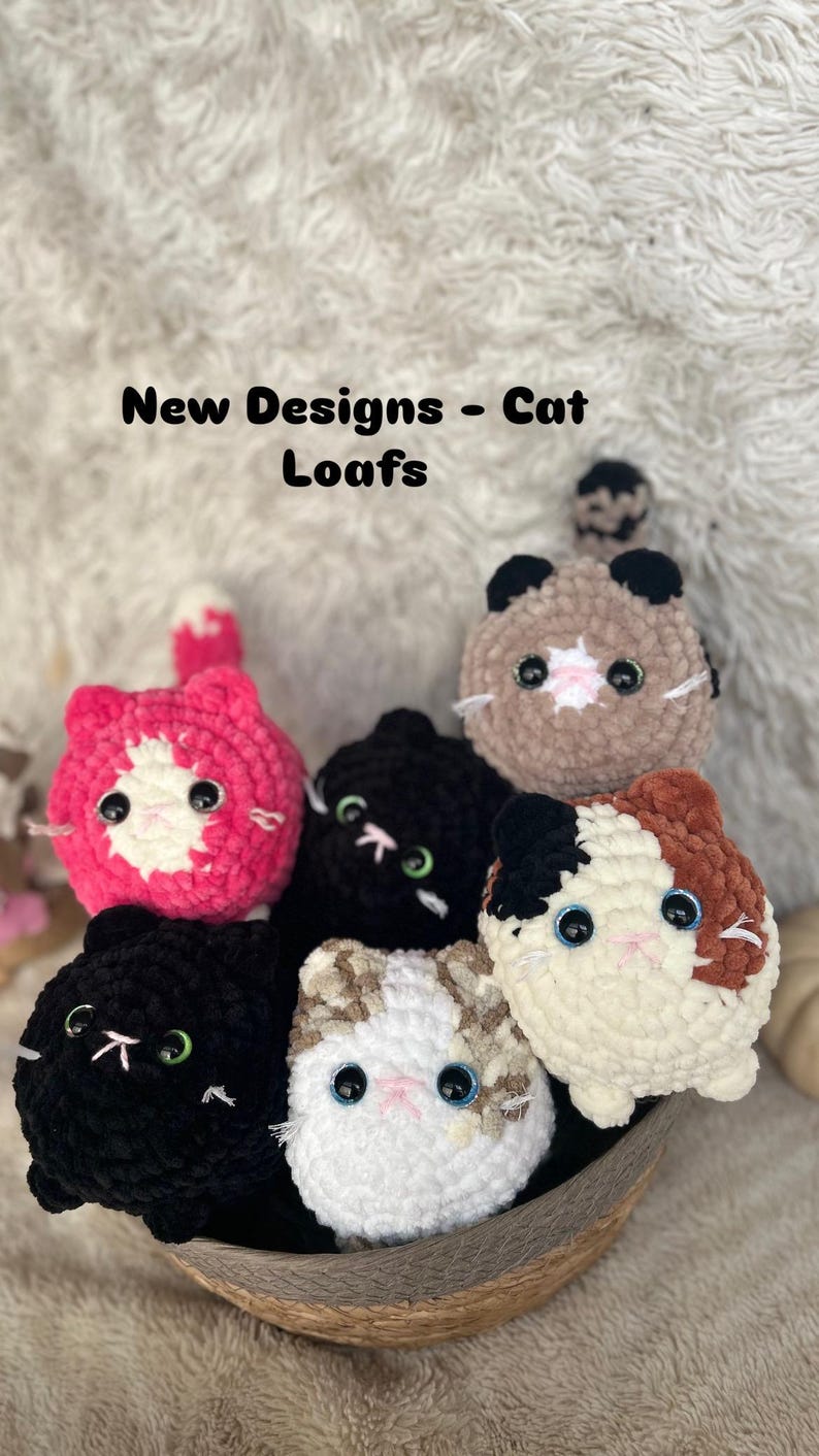 Crochet Cat Loafs - Handmade Cute Cat - Adorable Soft Cozy Cat Plushies ...