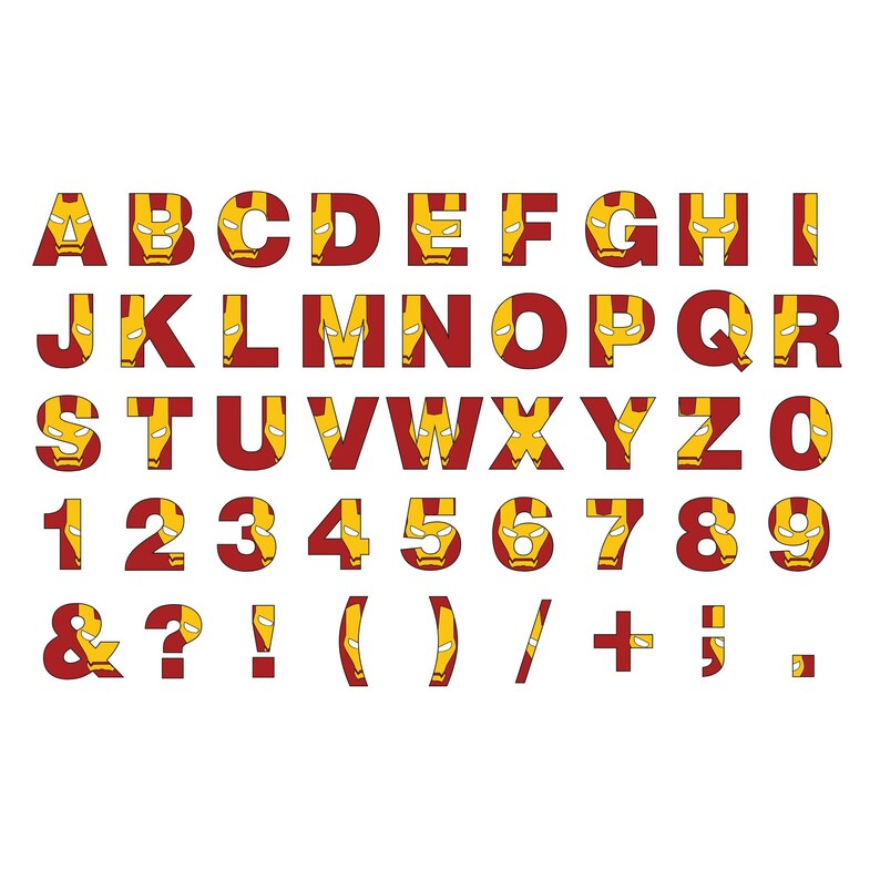 Superhero Alphabet Clipart: Doodle Font, Numbers, SVG PNG (digital ...
