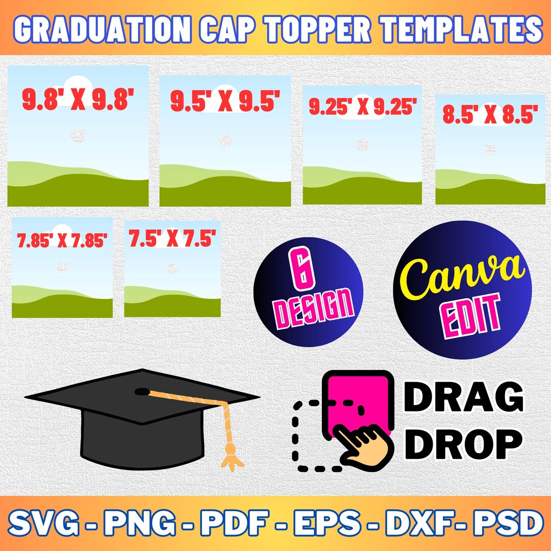 Canva Graduation Cap Topper Template: Stole Design (digital Download ...