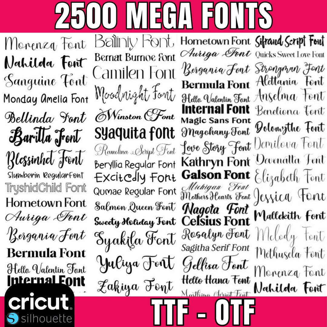 2500 Mega Fonts Bundle: Handwritten Script, Calligraphy, & Modern Fonts ...