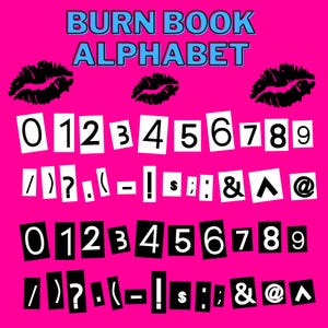 Burn Book Alphabet, Burn Book Letters, Burn Book Numbers, Cricut Cut ...