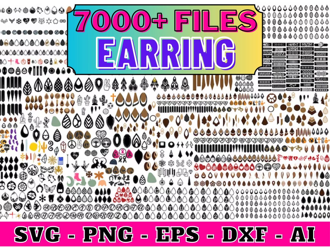 Earring Svg Bundle, Laser Cut Files Earrings, Leather / Wood Earring ...