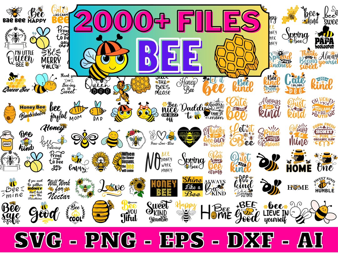 Mega Bee SVG Bundle: Honeycomb, Queen Bee, Clipart (digital Download ...