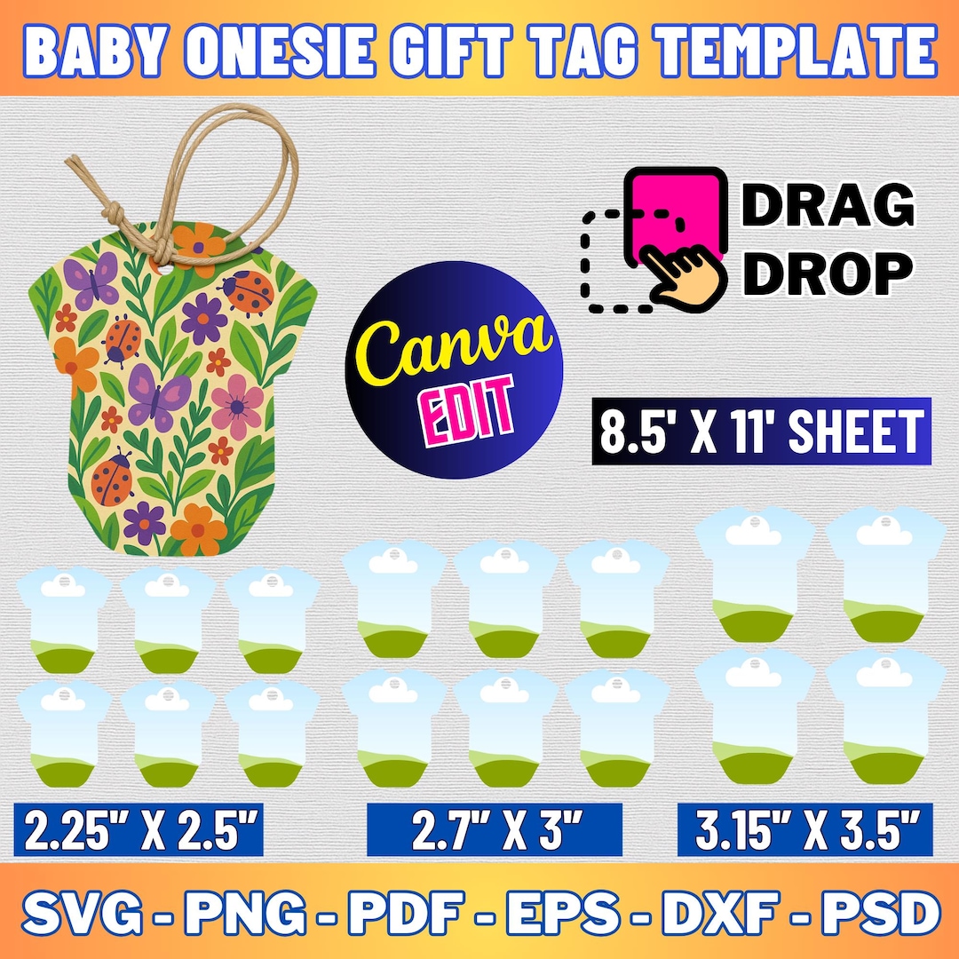 Baby Gift Tag SVG, Gift Tag Template Baby Shower Gift Tags Printable ...