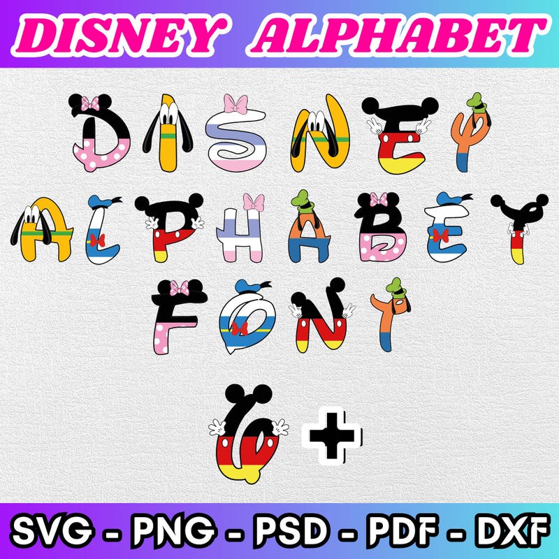 Mickey Doodle Letters - Etsy