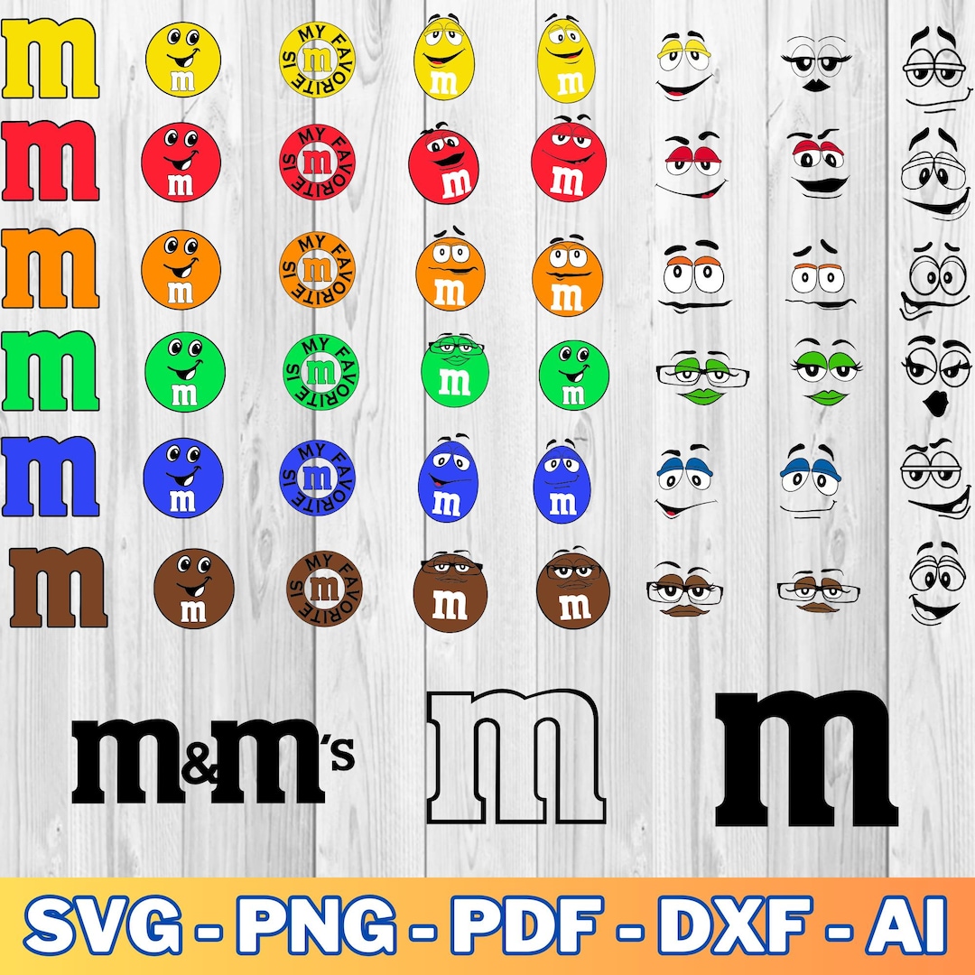 M&M Faces SVG: Layered T-shirt Design (digital File) - Etsy