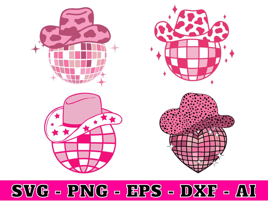 Cowgirl Disco SVG Bundle: Western Hat, Disco Ball (digital Download) - Etsy