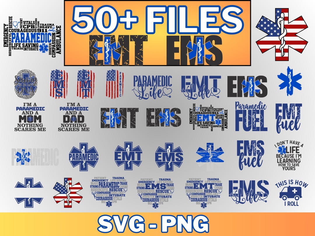Paramedic Svg Bundle / EMT Svg / EMS Life Svg / Ambulance Emblem ...