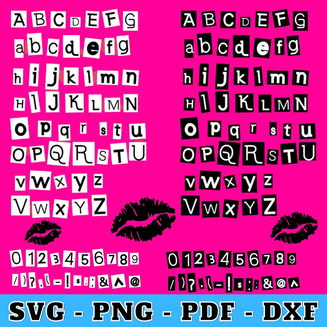 Burn Book Alphabet, Burn Book Letters, Burn Book Numbers, Cricut Cut ...