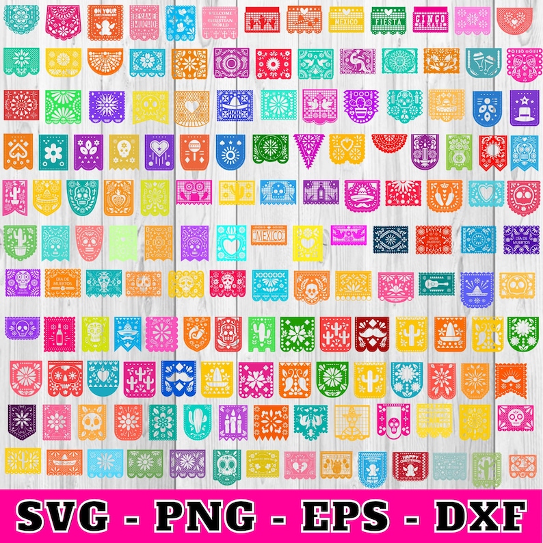 Papel Picado SVG Bundle / Papel Picado PNG Bundle / Papel Picado ...