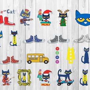 Pete the Cat SVG Vector Bundle: Cricut & Silhouette Cut File (digital ...