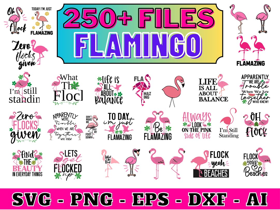 FLAMINGO QUOTES SVG Bundle, Flamingo Svg Png Dxf Eps, Flamingo Clipart ...