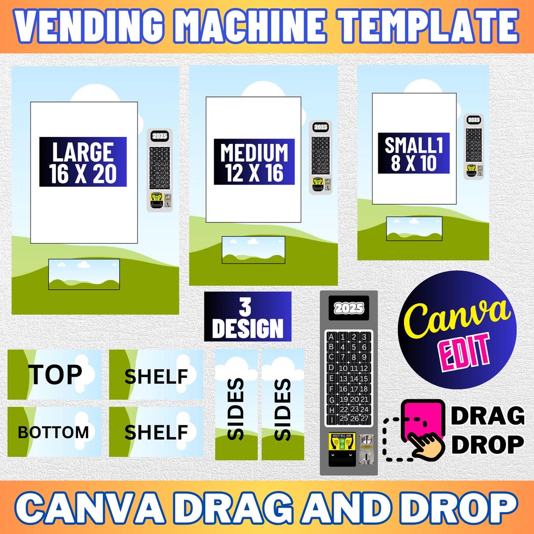 Vending Machine Template SVG: Canva Custom Sizes (instant Download) - Etsy