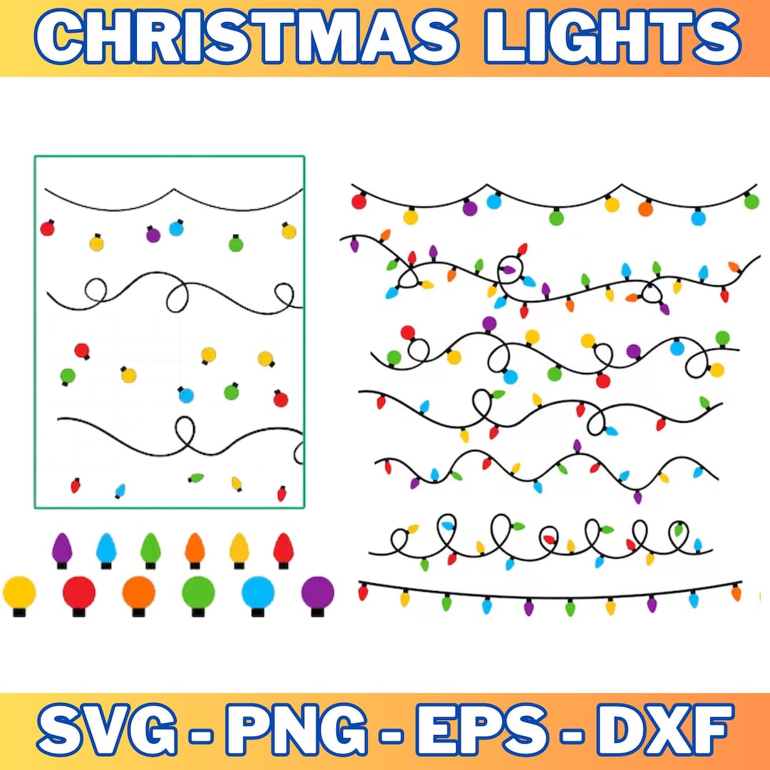 Christmas Lights Svg Bundle, Seamless Christmas Lights Pattern ...