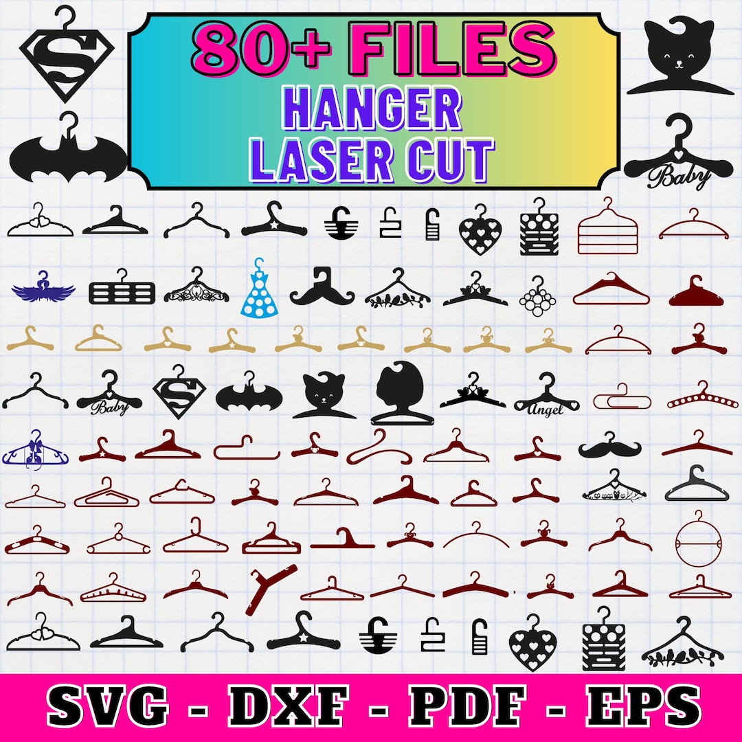 Hanger Svg, Hangers Svg Cut Files, Clothes Hanger Svg, Hanger Dxf ...