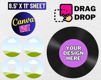 12 Inches Vinyl Record Label Template (digital Download) - Etsy