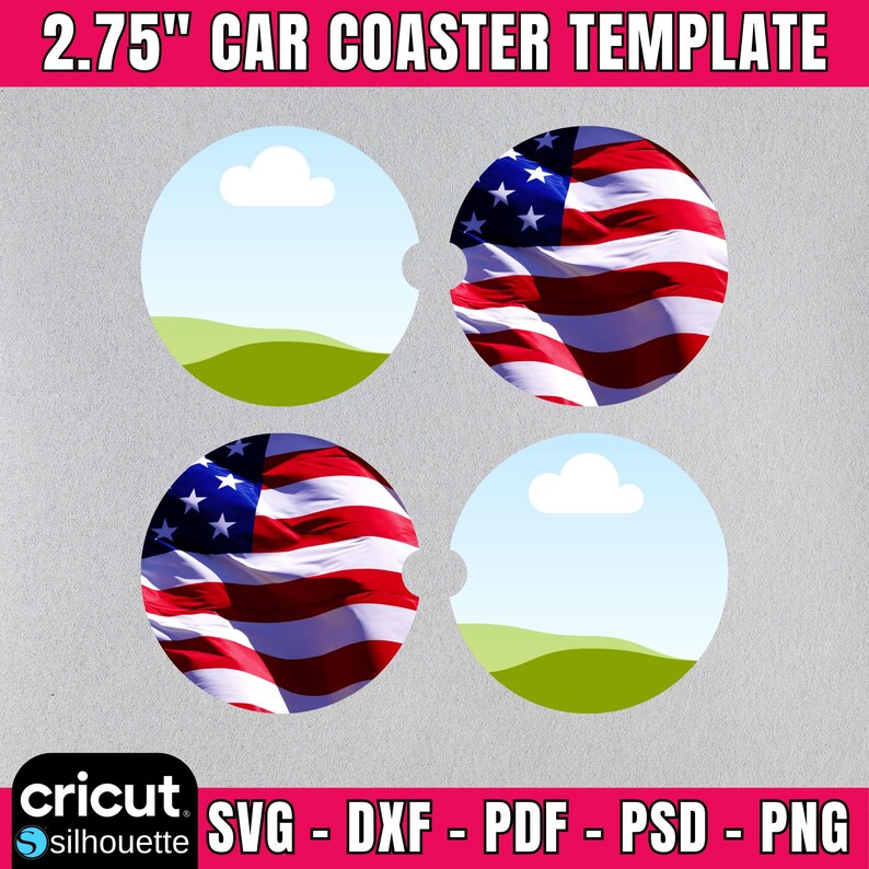 Car Cup Coaster Template Bundle: PNG & Canva Designs (digital Download ...