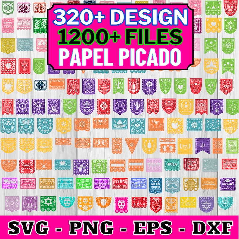 Papel Picado SVG Bundle / Papel Picado PNG Bundle / Papel Picado ...