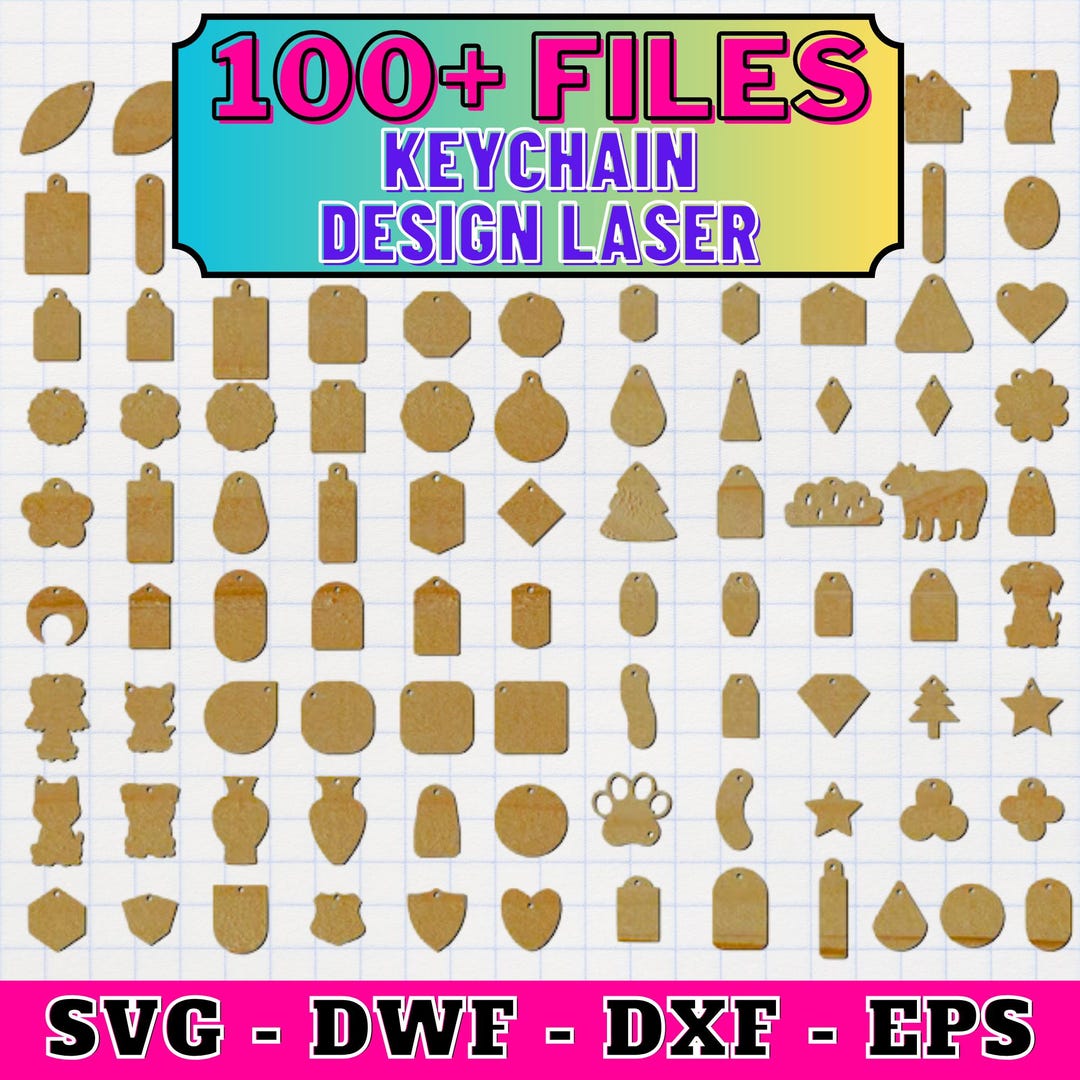 Keychain Laser Cut Files, Keyring Design Files for Laser Cutting ...