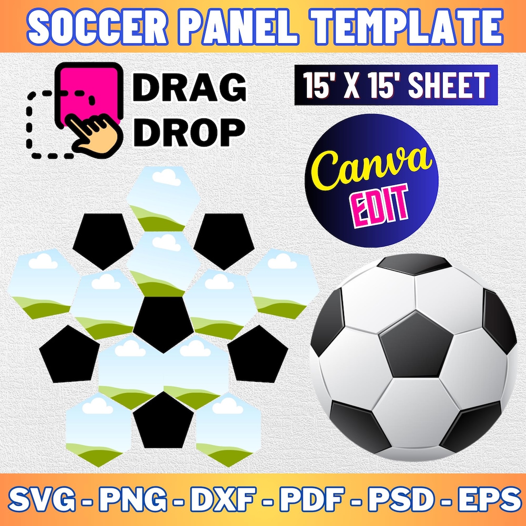 Soccer Ball Panel Template: Canva Editable, Custom Design (digital ...