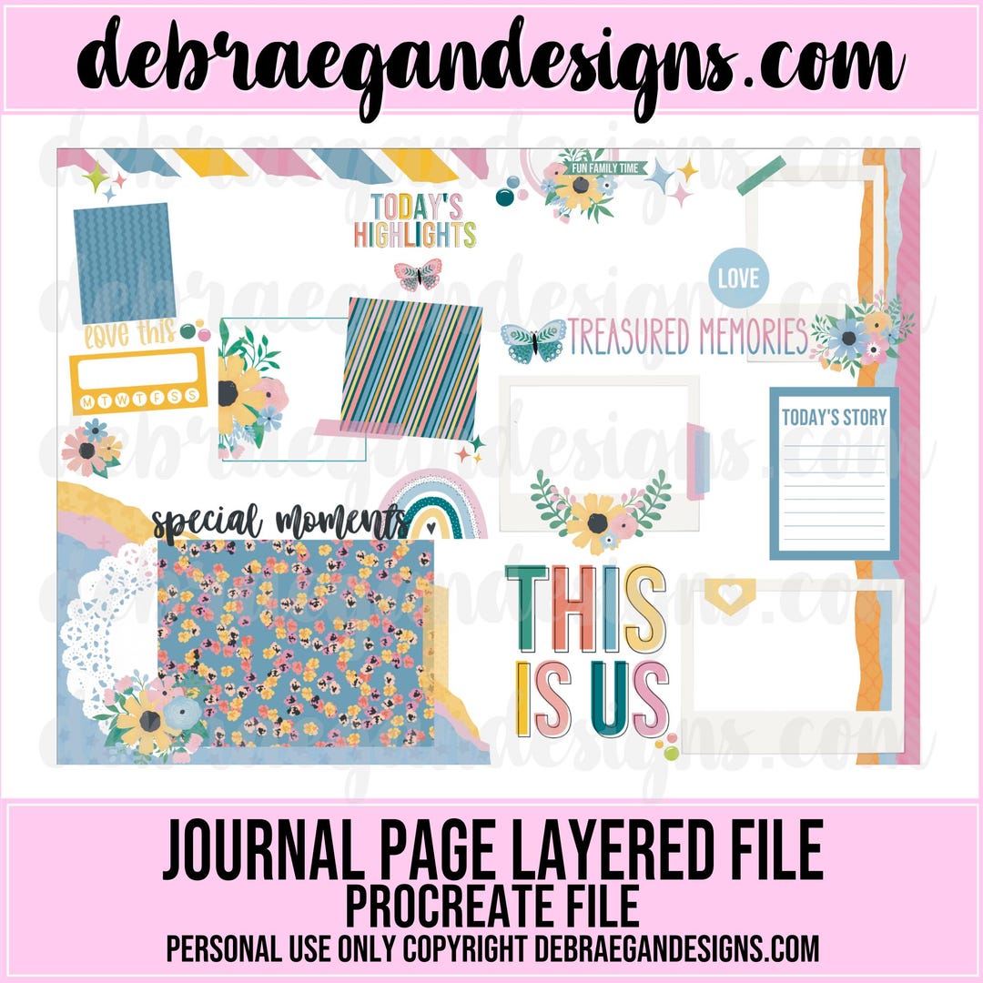 Digital Journal Page/template -procreate Layered File, Digital Journal ...