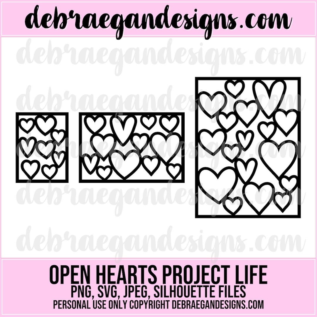 Open Hearts Pocket Page Cut File - SVG, PNG, JPEG, Studio 3 ...
