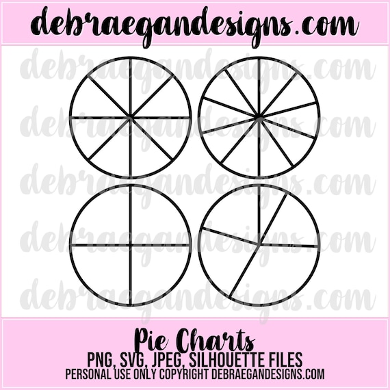 Pie Charts Cut File 4 Styles SVG PNG JPEG Studio 3 - Etsy