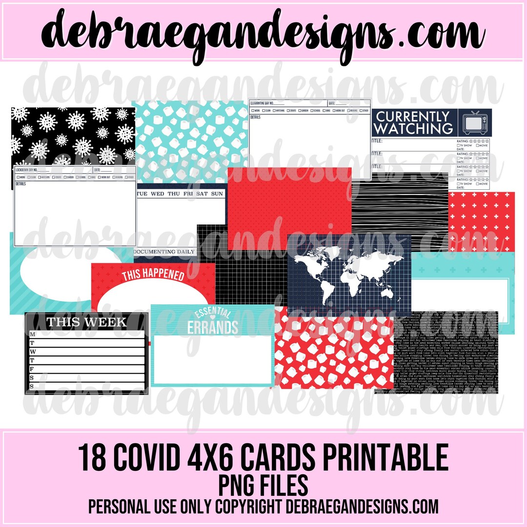 18 Digital/printable 4x6 Covid Pocket Page Cards - Scrapbooking ...