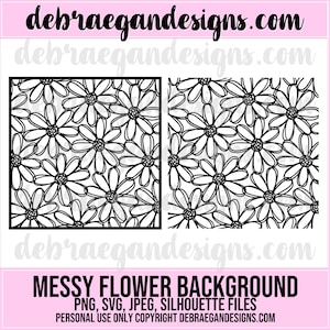 Messy Flower Background Digital Cut File 2 Styles. SVG PNG - Etsy
