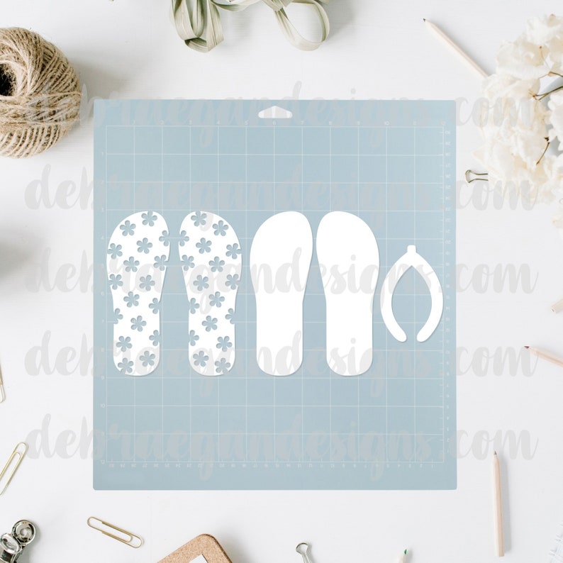 Flip Flops Digital Cut File - 5 Styles - SVG, PNG - Layers, Summer ...