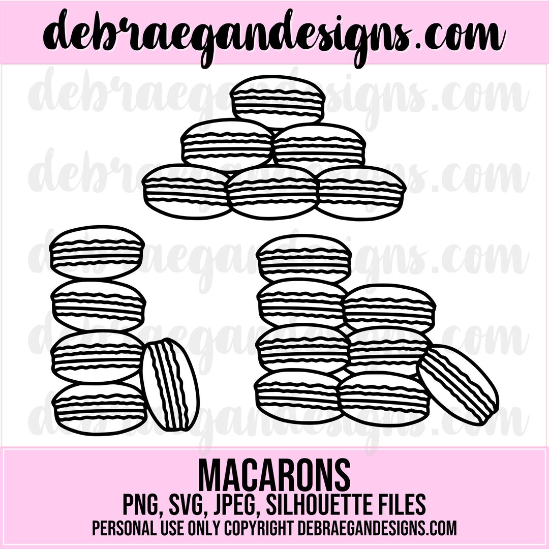 Macarons - 3 Styles- SVG, PNG, JPEG - Silhouette Cameo, Cricut - Cut ...