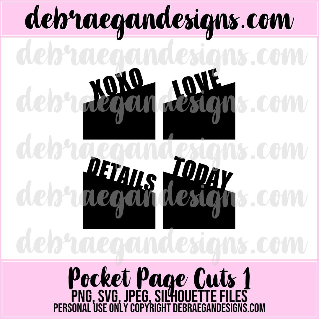 Pocket Page Cuts 1 - 4 Styles - SVG, PNG, JPEG, Studio 3 - Silhouette ...