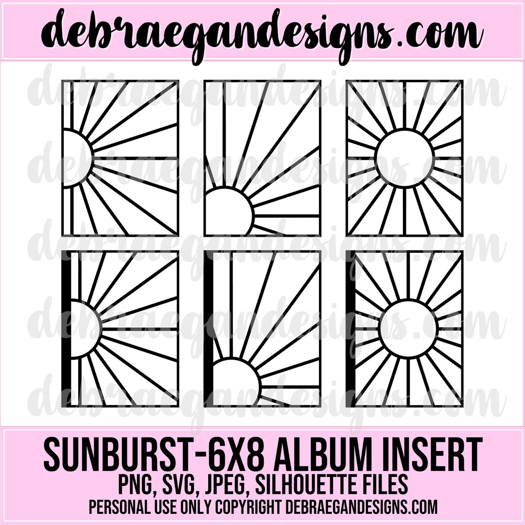 Sunburst 6x8 Album Insert Digital Cut File - SVG, PNG, JPEG ...