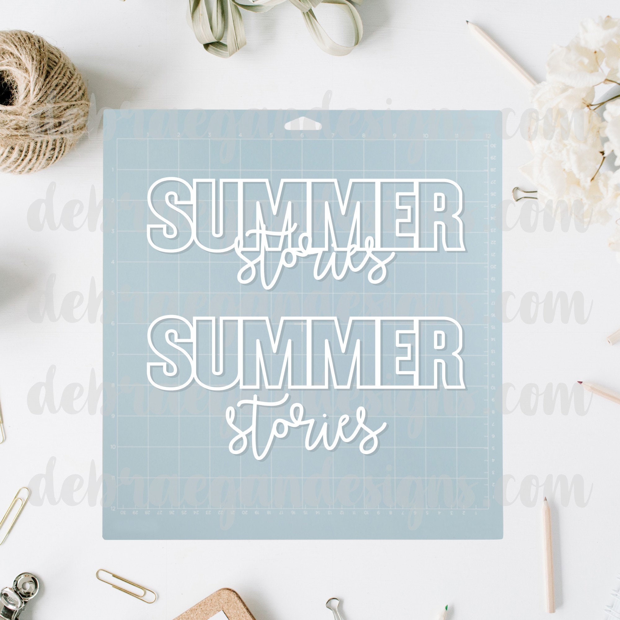 Summer Stories - 4 Summer Titles - SVG, PNG, JPEG - Silhouette Cameo ...