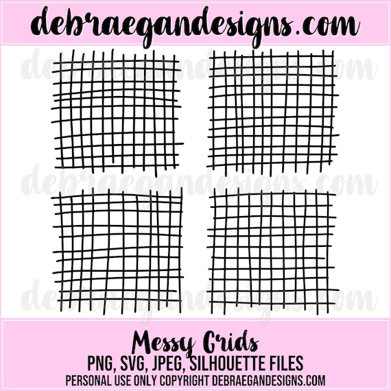 4 Messy Grids Background Cut File. Hand Drawn SVG PNG JPEG - Etsy