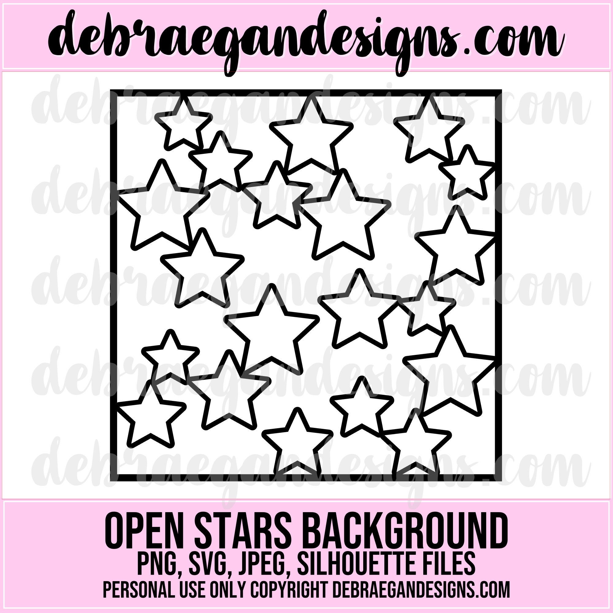 Open Stars Background Cut File - SVG, PNG, JPEG - Silhouette Cameo ...