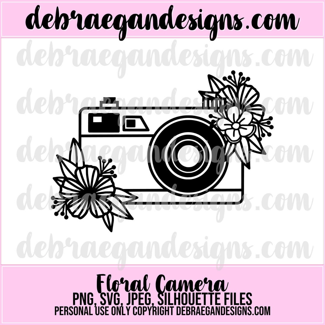 Floral Camera Cut File - SVG, PNG, JPEG, Studio 3 - Silhouette Cameo ...
