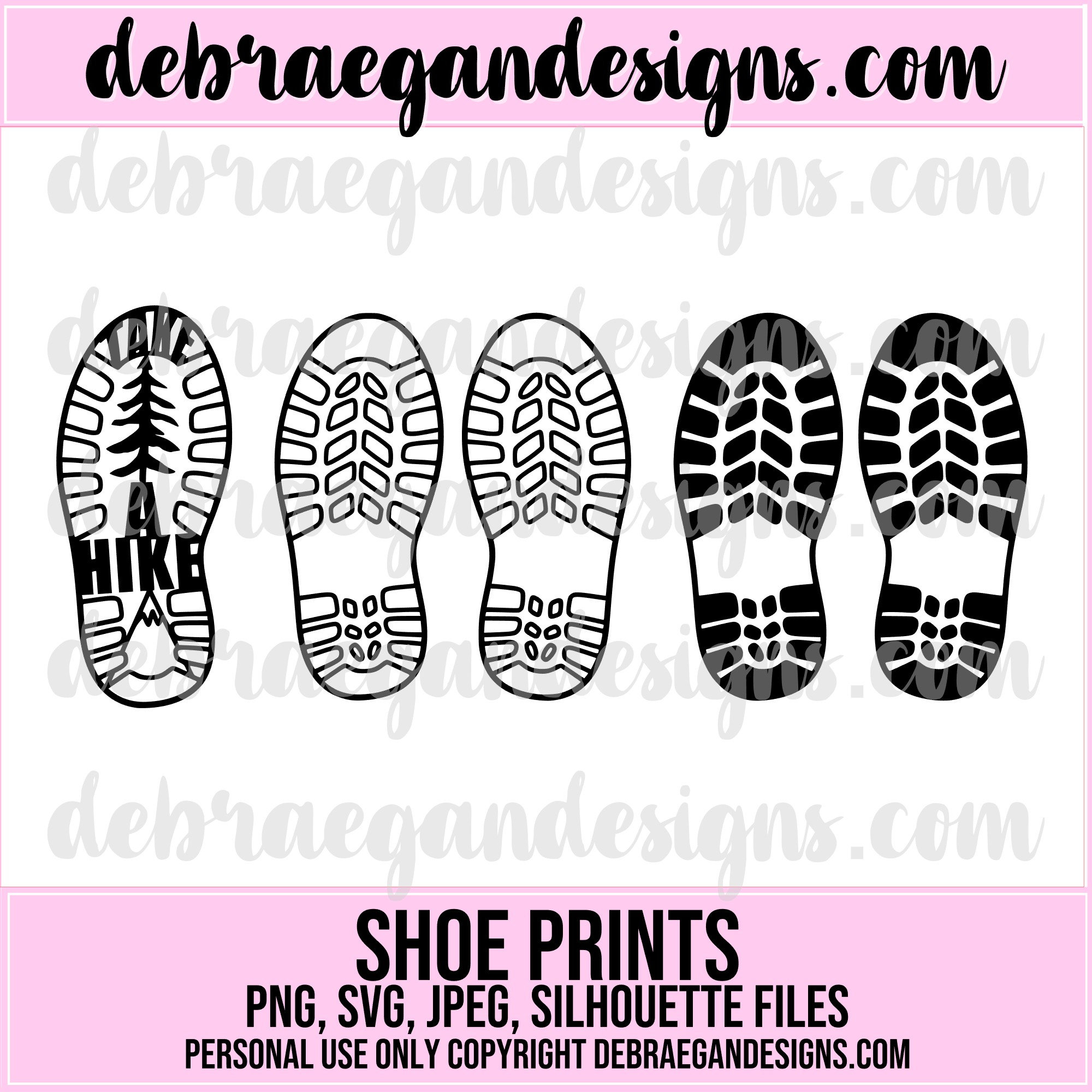 Shoe Prints/tread Digital Cut File 3 Styles SVG, PNG Explore,hiking ...