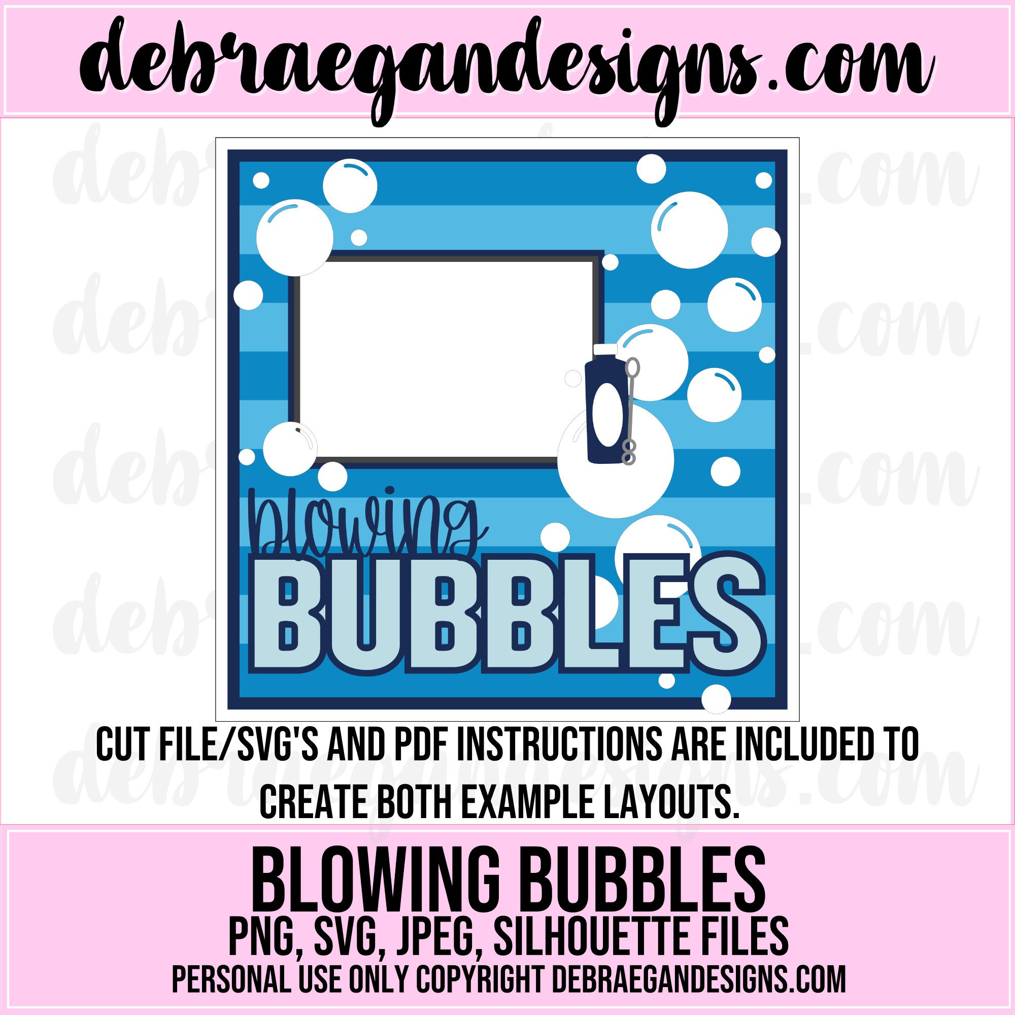 Blowing Bubbles Digital Cut File SVG, PNG, JPEG Silhouette Cameo ...