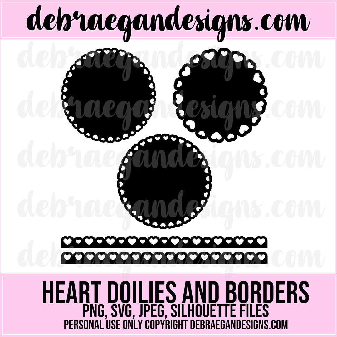Heart Doilies and Borders Digital Cut File - SVG, PNG, JPEG ...