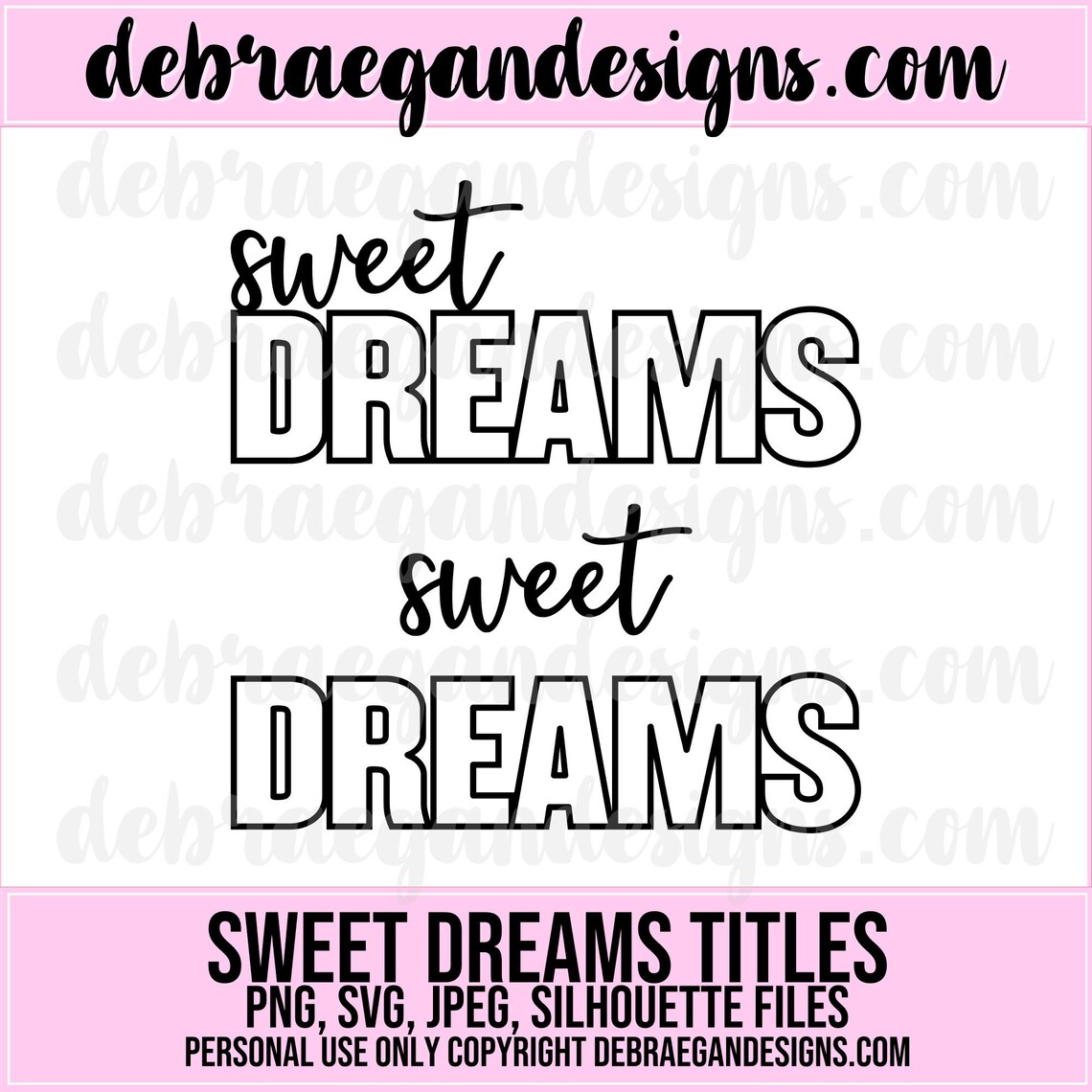 Sweet Dreams Title Digital Cut File SVG PNG JPEG - Etsy