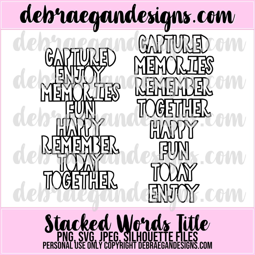 Stacked Words Title Cut File - SVG, PNG, JPEG, Studio 3 - Silhouette ...