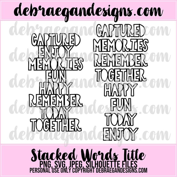 Stacked Words Title Cut File SVG PNG JPEG Studio 3 - Etsy