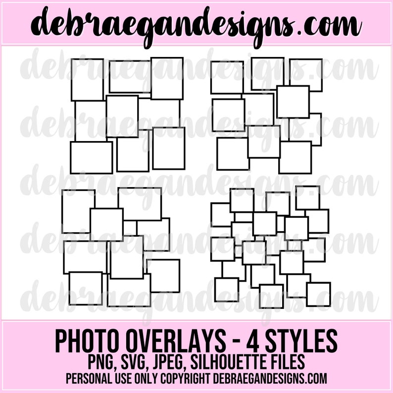 Scrapbook Photo Overlays - 4 Styles - SVG, PNG, JPEG - Silhouette ...