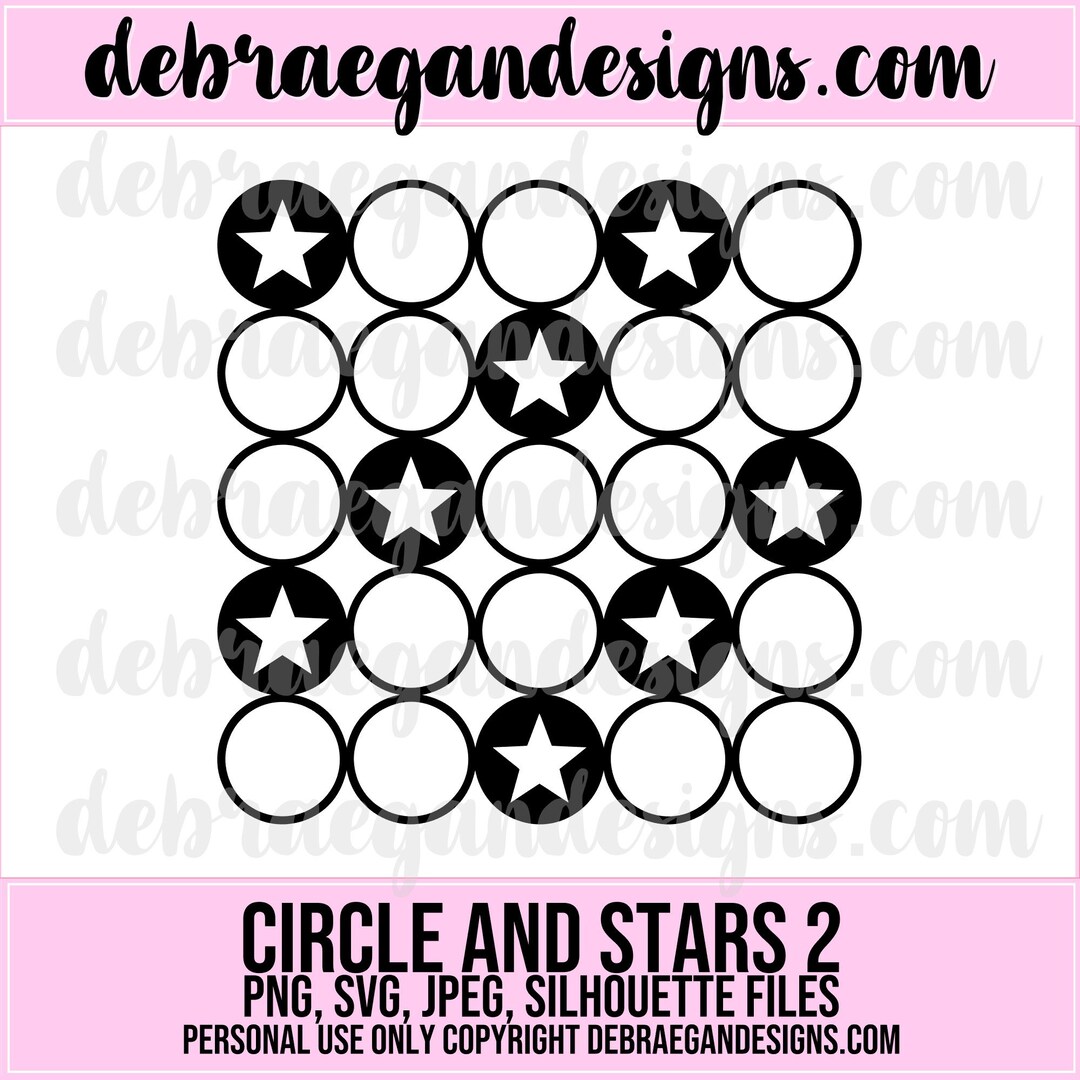 Circles and Stars 2 Digital Cut File - SVG, PNG, JPEG - Silhouette ...