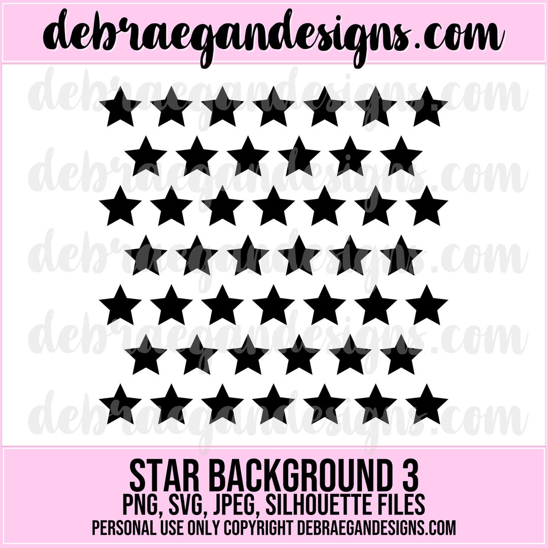 Stars Background 3 Cut File- SVG, PNG, JPEG - Silhouette Cameo, Cricut ...