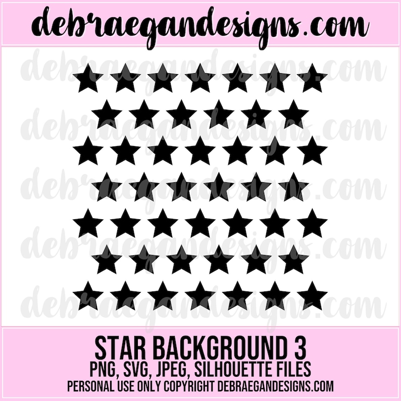Stars Background 3 Cut File- SVG, PNG, JPEG - Silhouette Cameo, Cricut ...