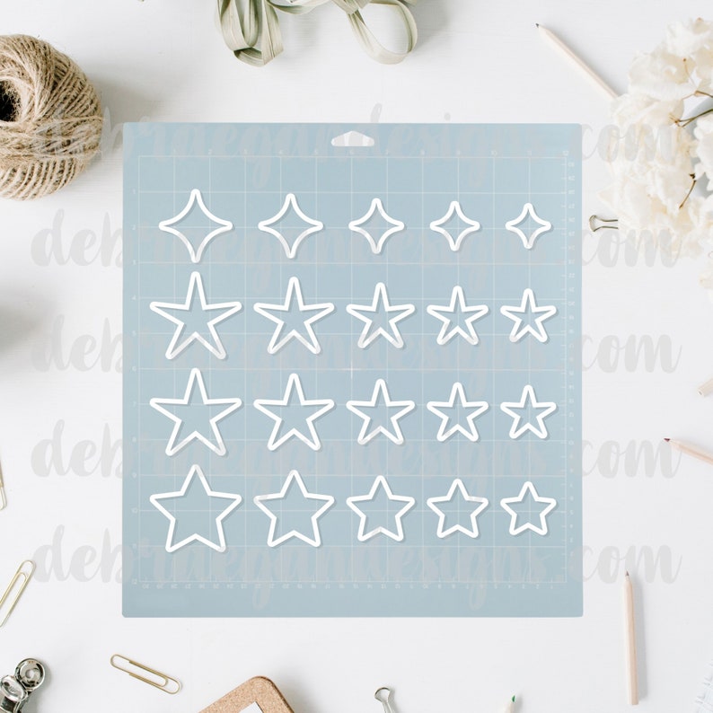 Open Stars Cut File SVG PNG JPEG Silhouette Cameo - Etsy