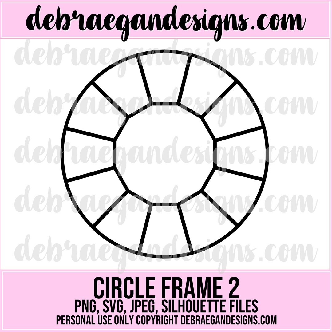 Circle Frame 2 Digital Cut File - SVG, PNG - Photo Frame- Photo Overlay ...